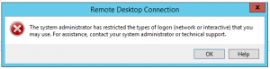 Fix: System Administrator Has Restricted The Types Of Logon