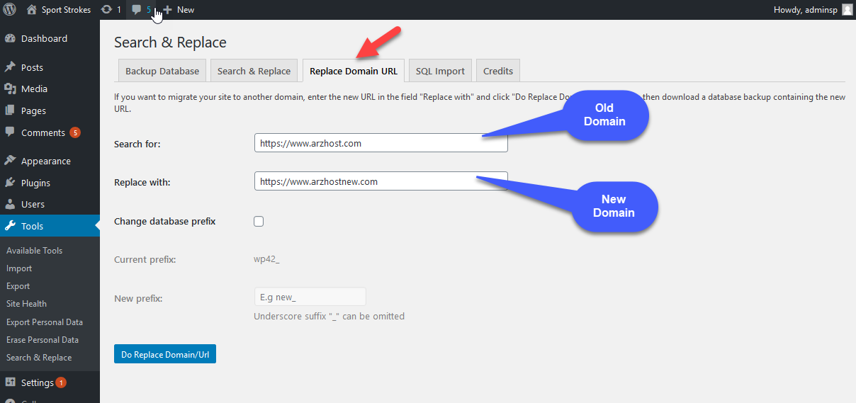 Find And Replace URL In WordPress Database